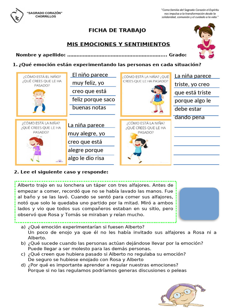 Mis Emociones y Sentimientos - Lunes 4 de Abril | PDF