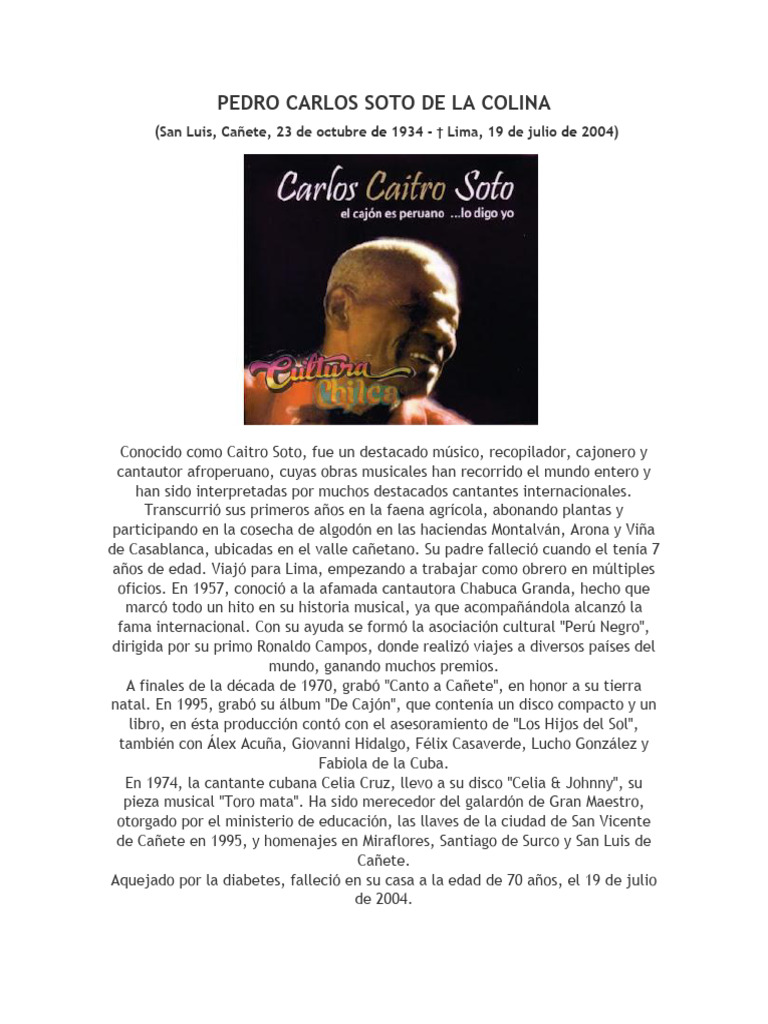 Pedro Carlos Soto de La Colina | PDF