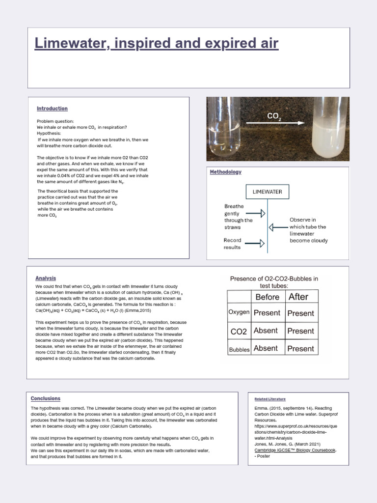 Limewater, Inspired and Expired Air | PDF | Carbon Dioxide | Breathing