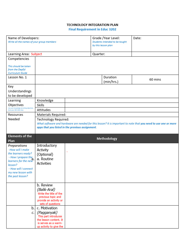 Technology Integration Plan | PDF