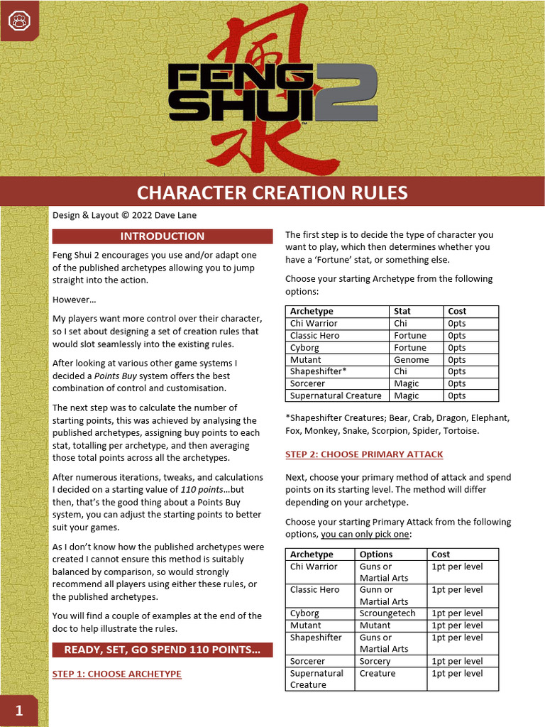 FS2 Char Gen Rules | PDF