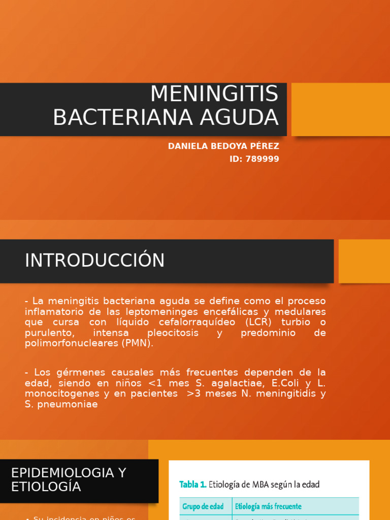 Meningitis Bacteriana. Pediatria | PDF