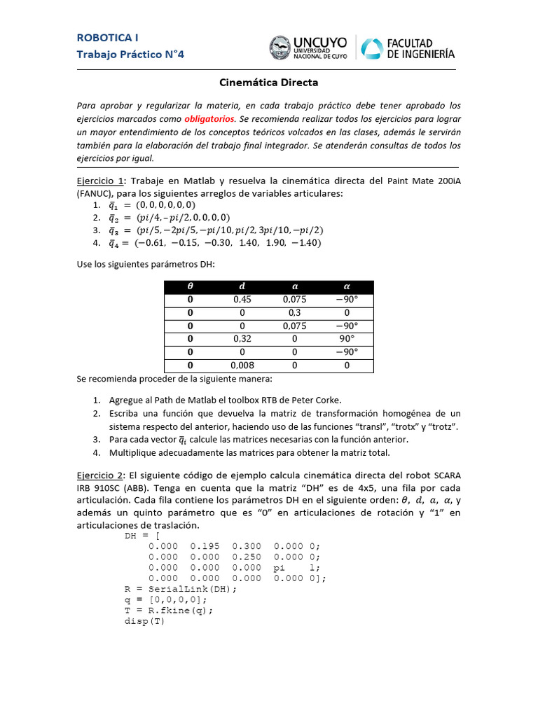 TP4-2024-Cinemática Directa | PDF