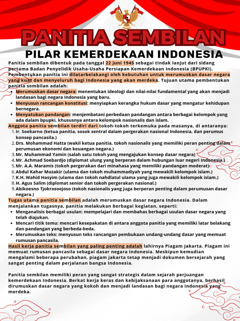 Materi Dan LKPD PP - Panitia Sembilan | PDF