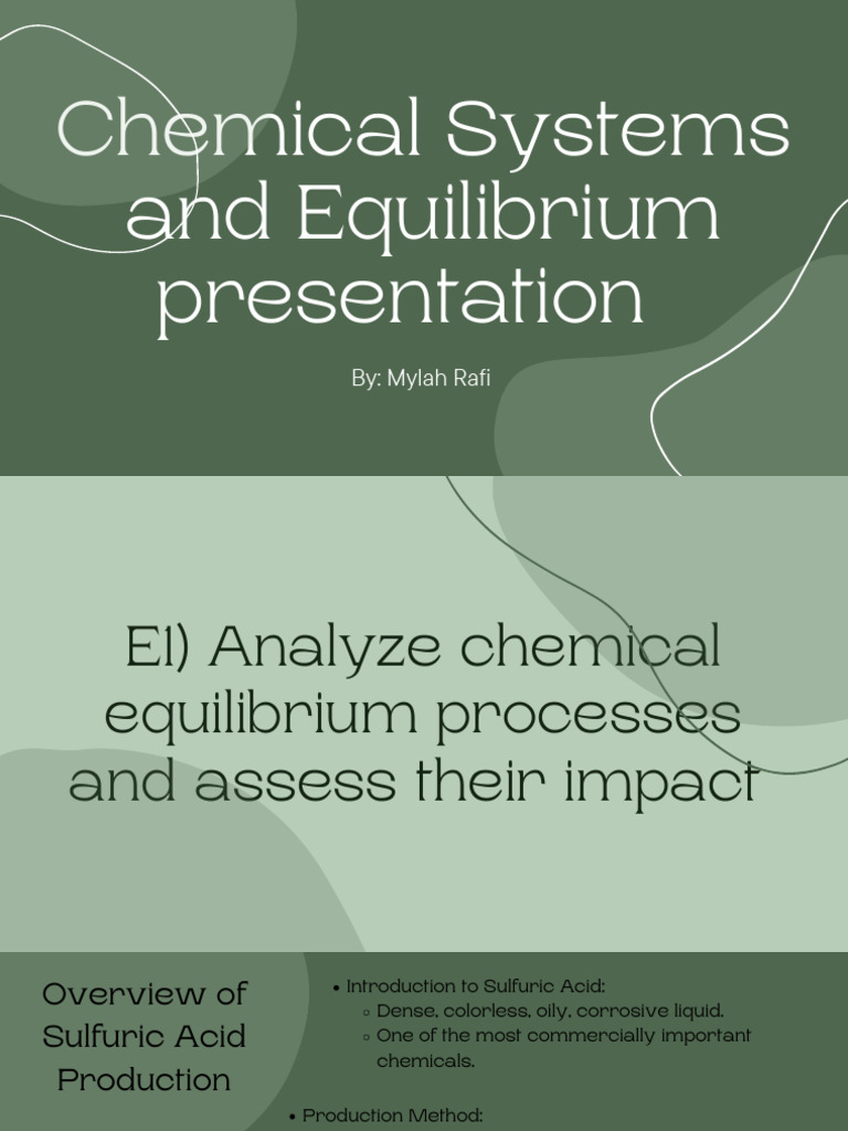 Chemical Systems and Equilibrium Presentation | PDF