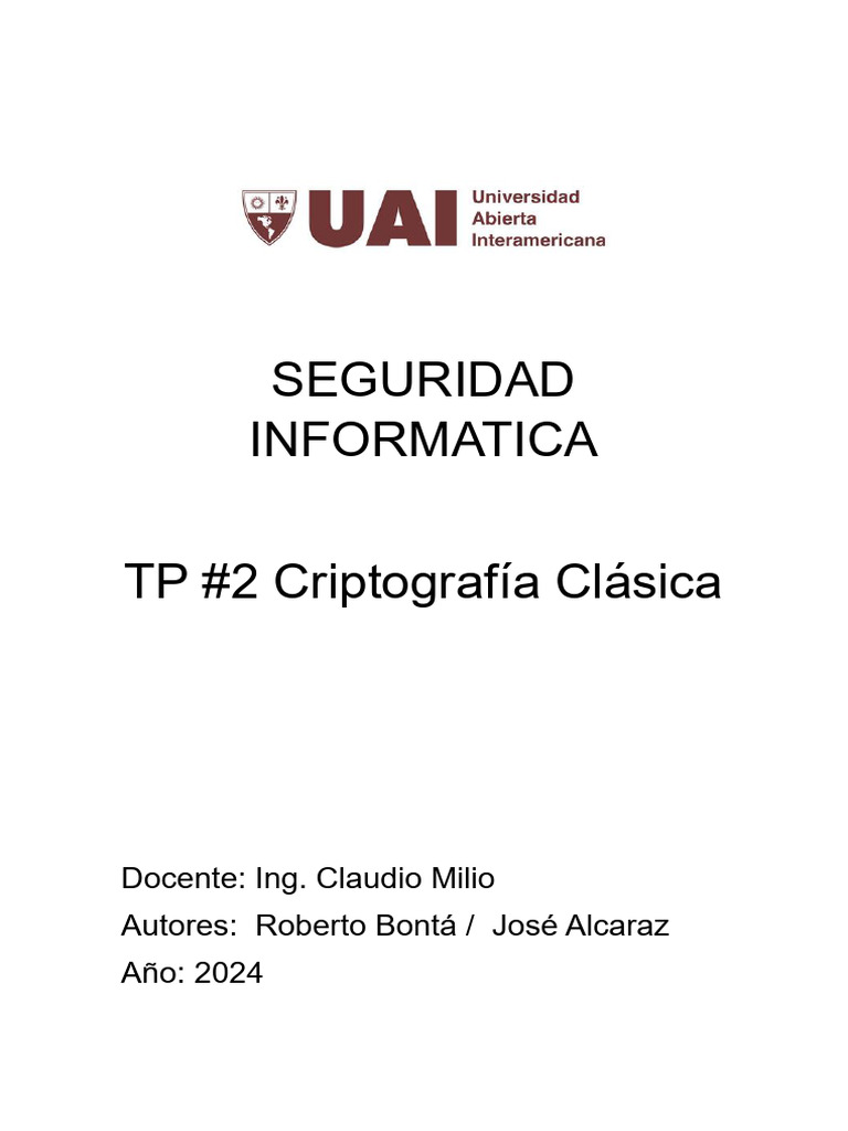 TP 2 - CriptografiaClasica | PDF