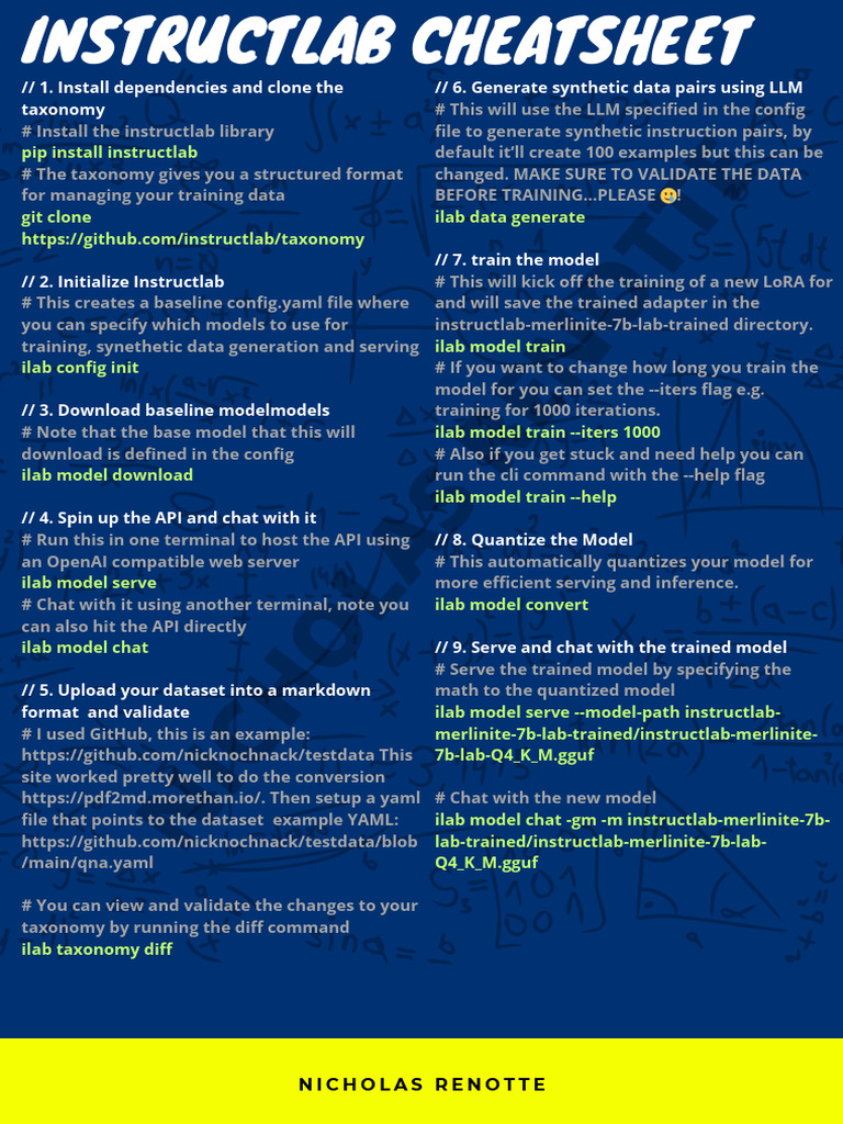 Instructlab Cheatsheet | PDF | Computing | Computer Architecture