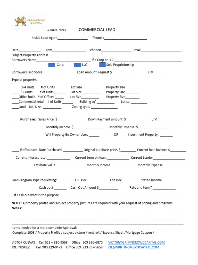 Commercial Lead Form | PDF