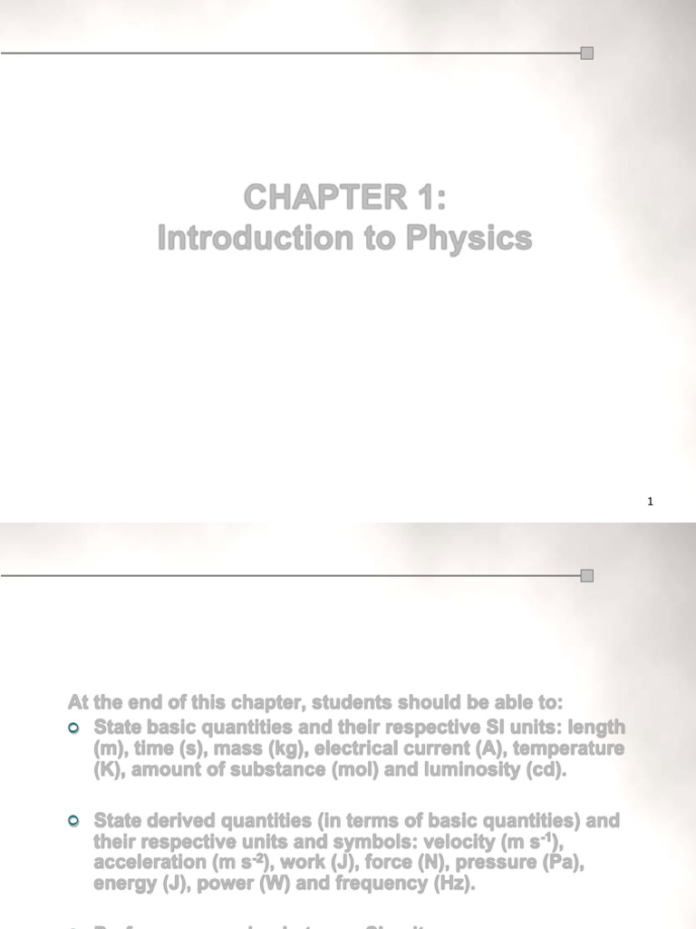 1.1 CHAPTER 1 INTRODUCTION TO PHYSICS (Slides) | PDF