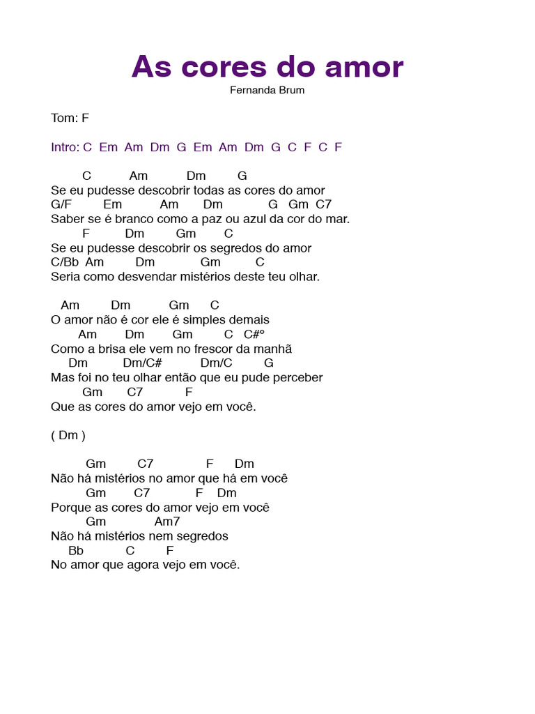 As cores do amor | PDF