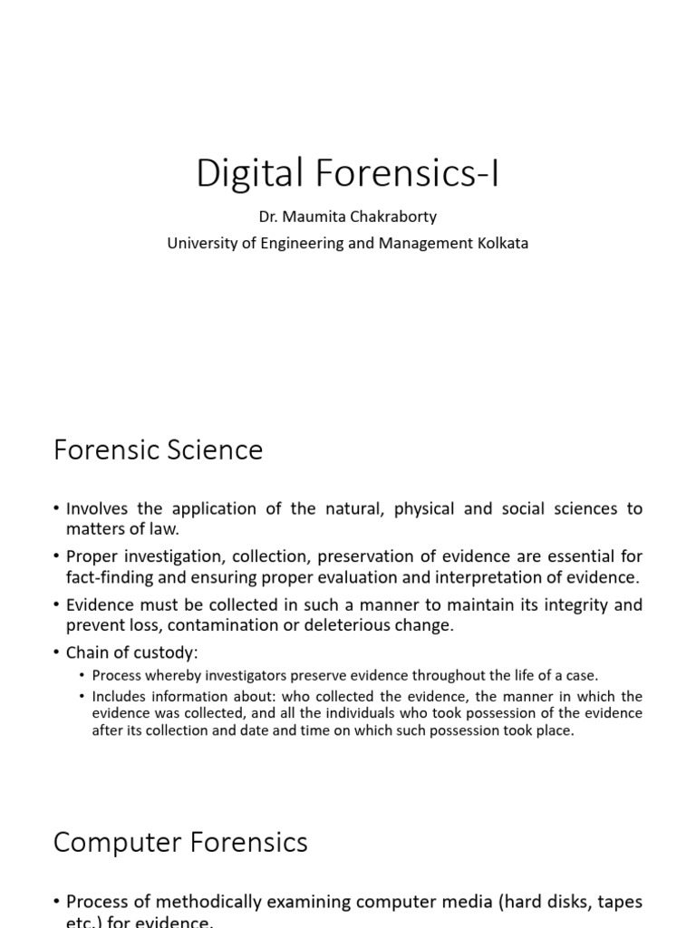 Digital Forensics I | PDF