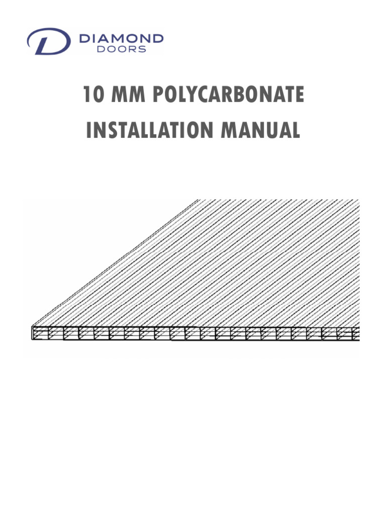 Polycarbonate Diamond Vu 10mm Installation Manual | PDF