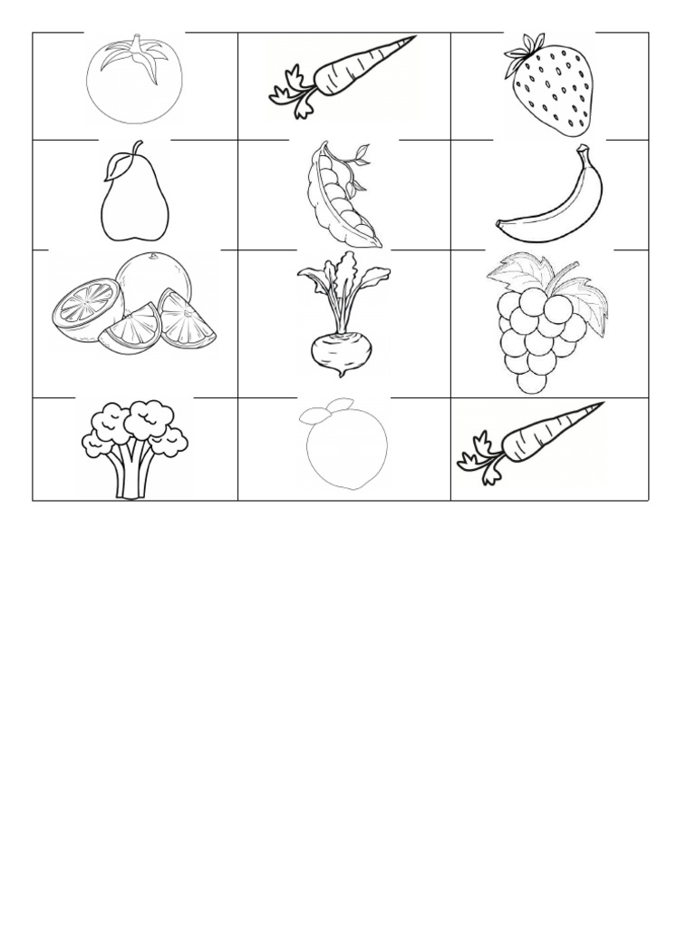 Fruits and Veggies Matching Activity | PDF
