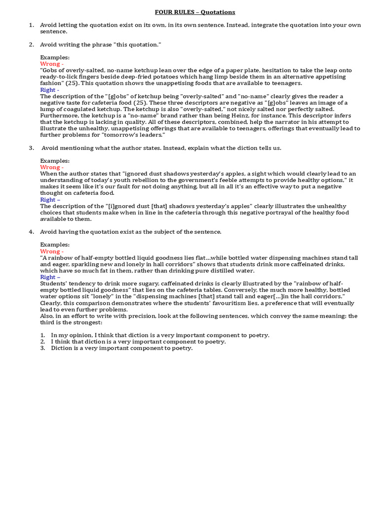 How To Integrate Quotations Properly | PDF