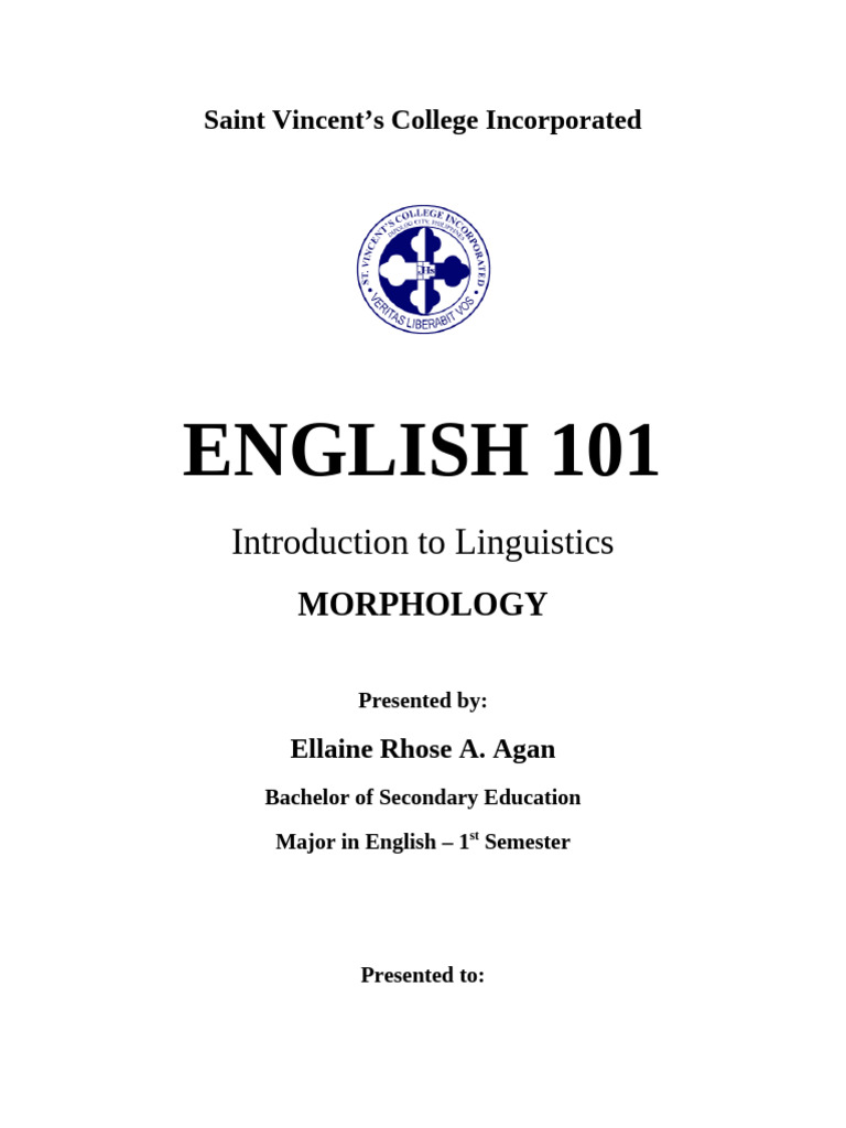 Eng 101 Agan (Morphology) | PDF
