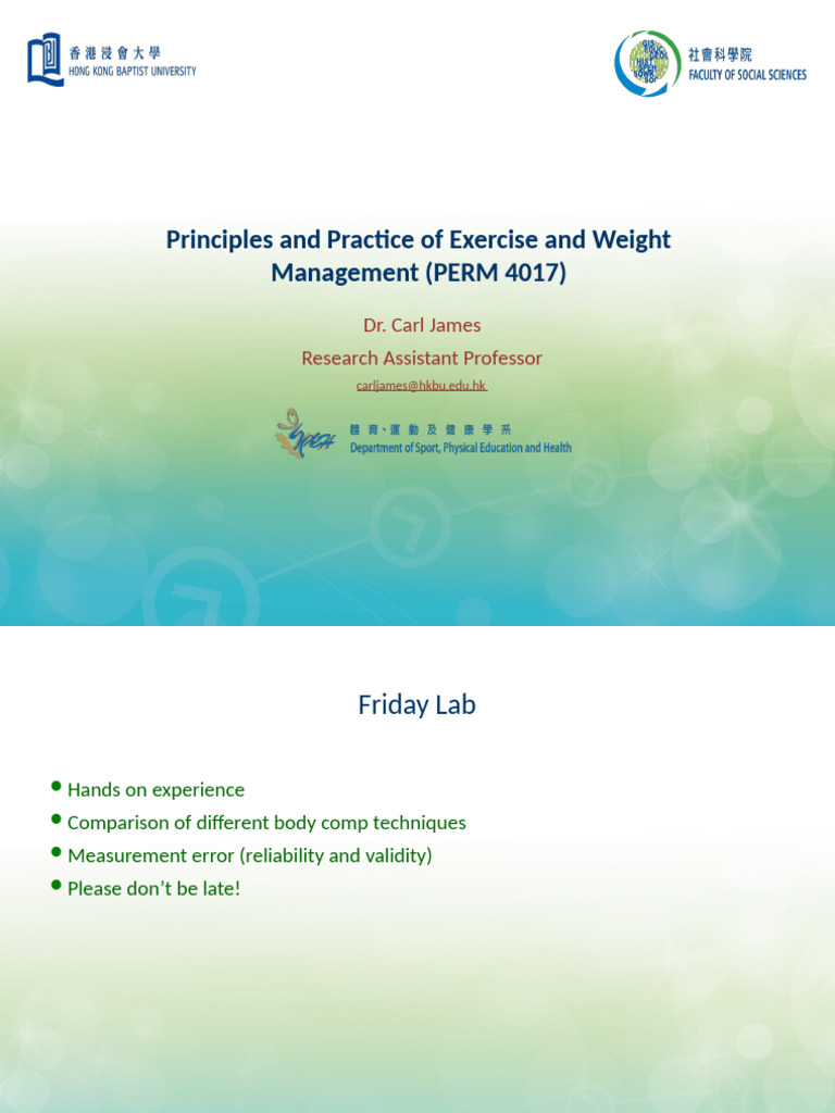 Week 6 Body Composition | PDF