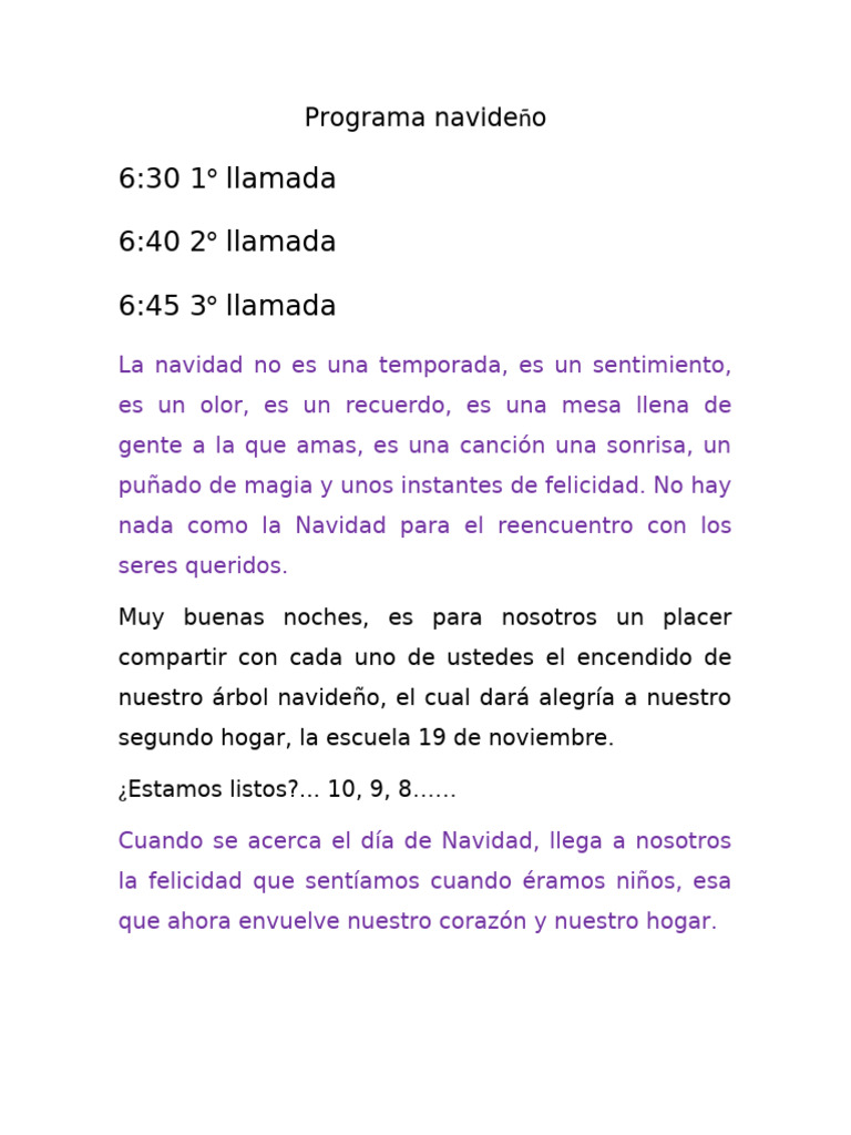 Programa navideño | PDF