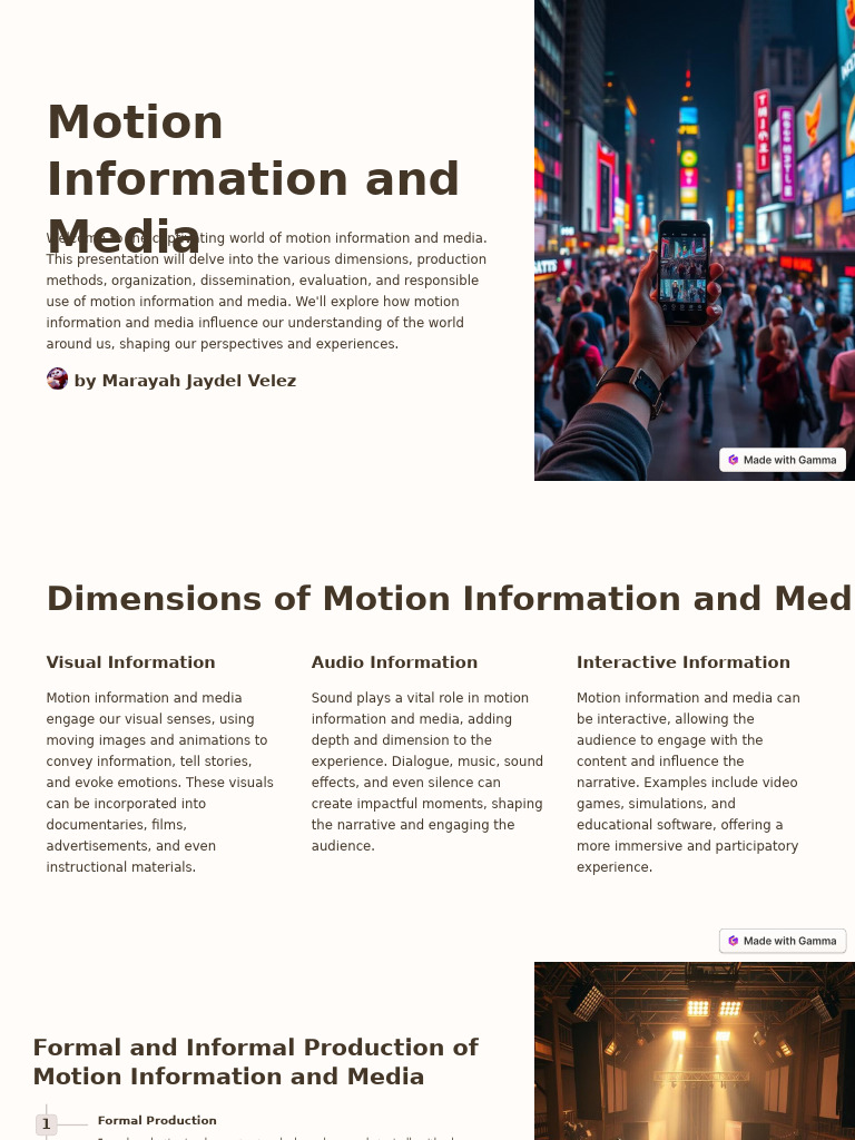 Motion Information and Media | PDF