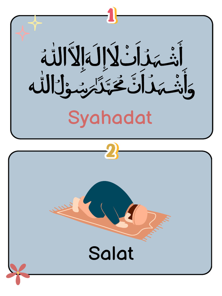 Poster Pendidikan Mengenal Rukun Islam Penuh Warna Ilustratif PDF | PDF