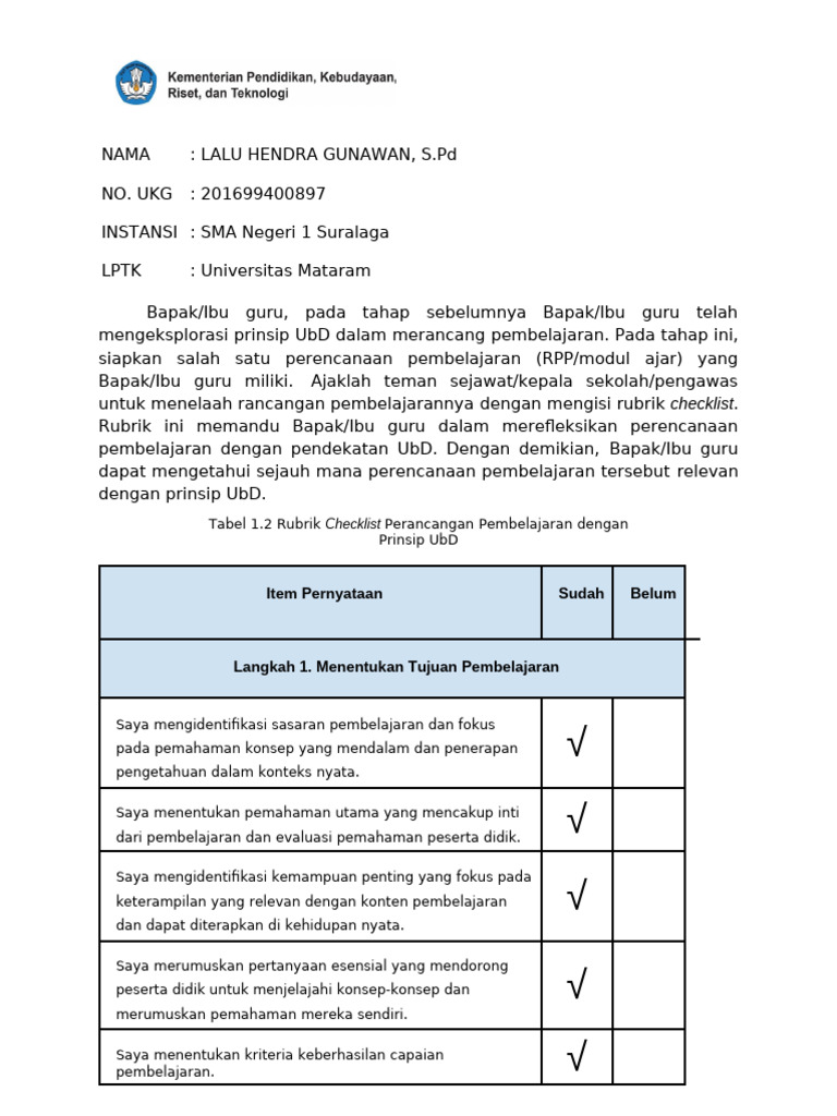 Menelaah dengan Prinsip UbD-PPA Umum Topik 1 Teks 3 | PDF