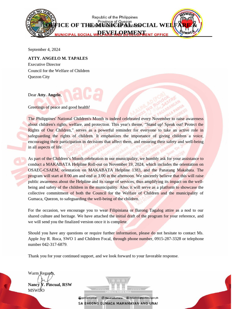 CWC Letter | PDF