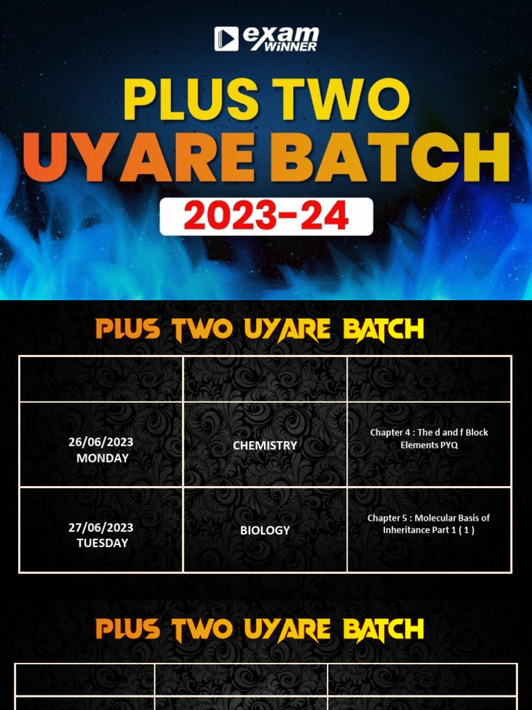 Batch 1 - June 26 - July 2 Time Table | PDF