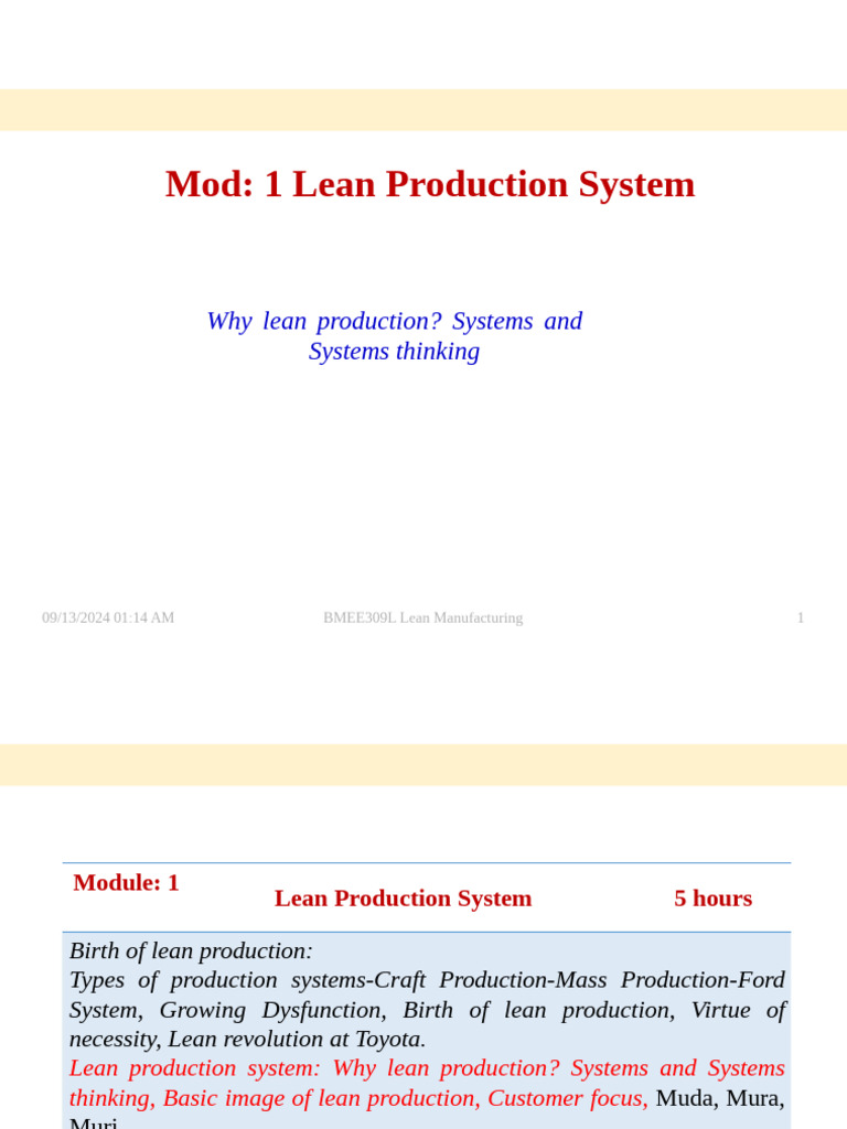 6-Lean Production System - Why Lean Production - 08-01-2024 | PDF ...