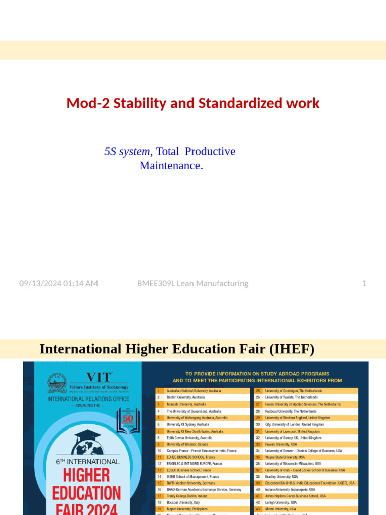 8-Stability - Standards in Lean System, 5S System-12-01-2024 | PDF | Lean Manufacturing ...