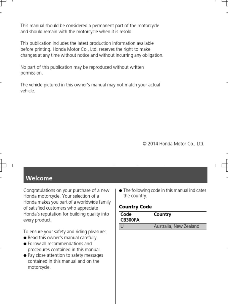 Honda-CB300F-Owners-Manual-English | PDF