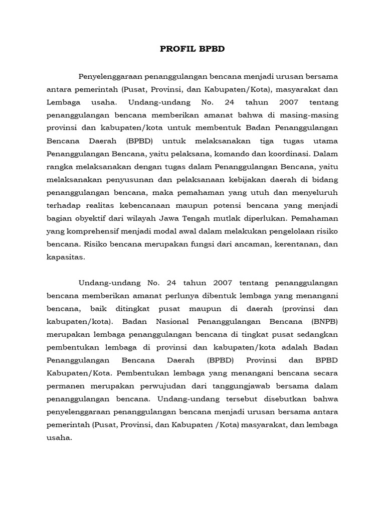 Profil BPBD | PDF