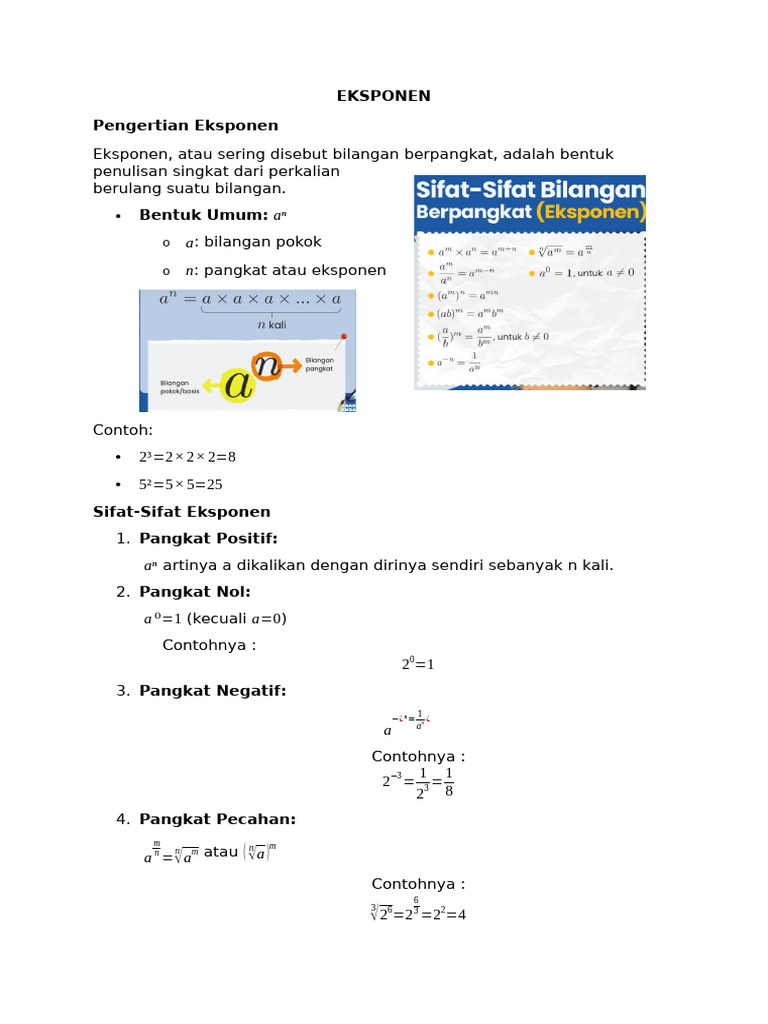 Worksheet EKSPONEN | PDF