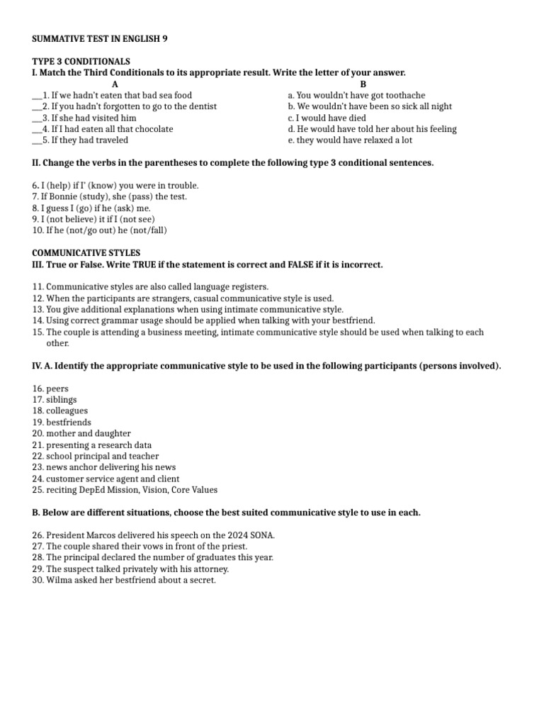 Summative Communicative Style | PDF