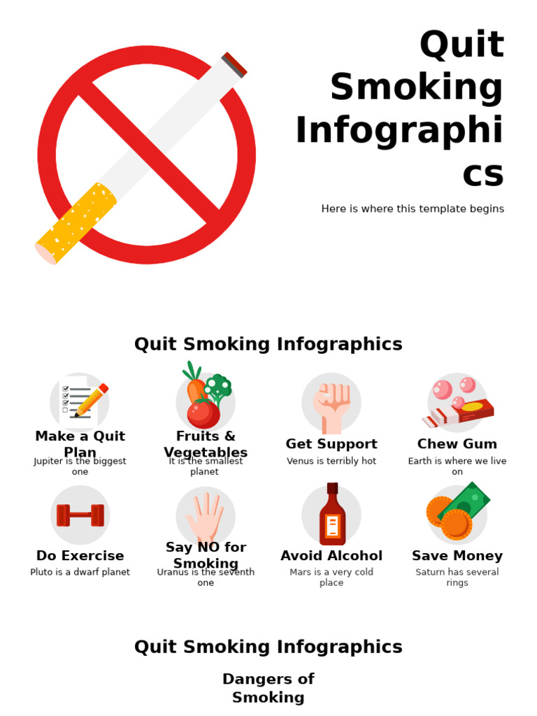 Quit Smoking Infographics by Slidesgo | PDF | Planets | Planets In ...