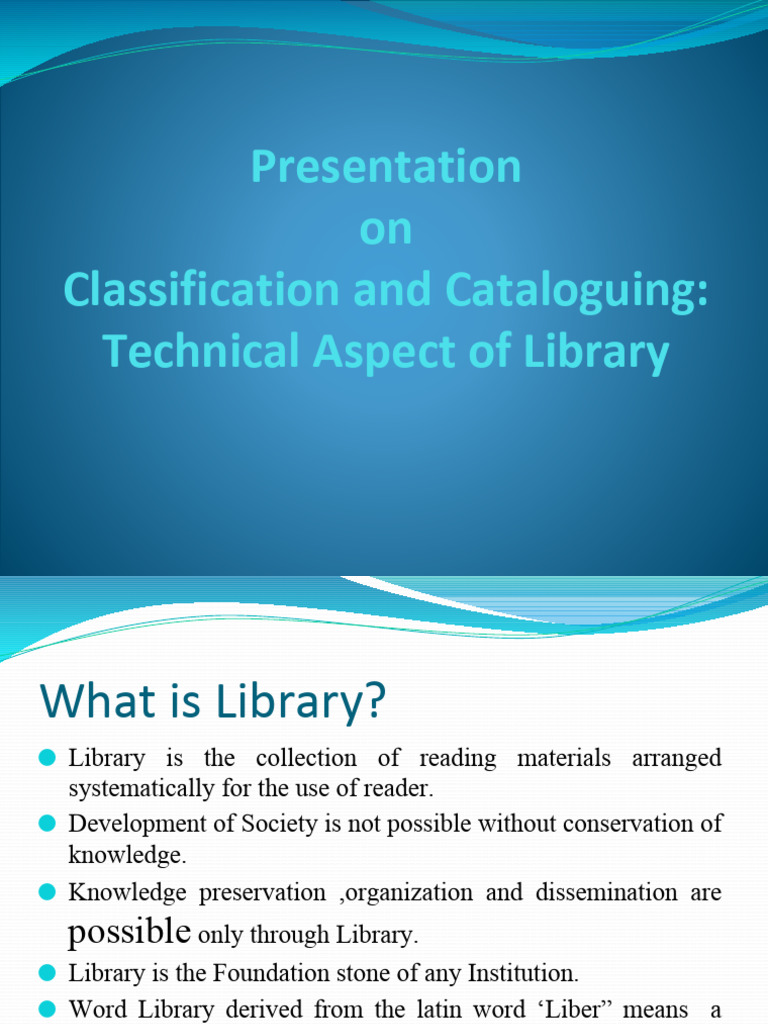 Classification and Catalouging | PDF