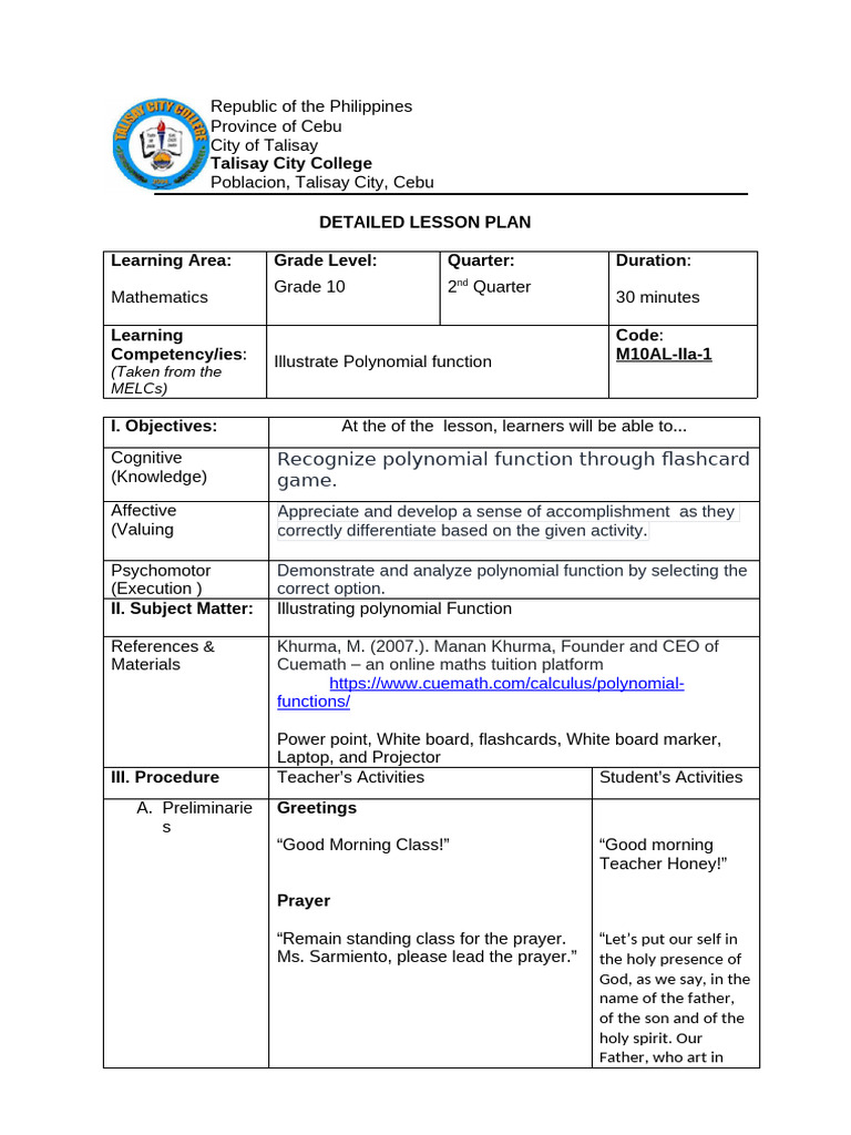 FINAL Detailed Lesson Plan | PDF