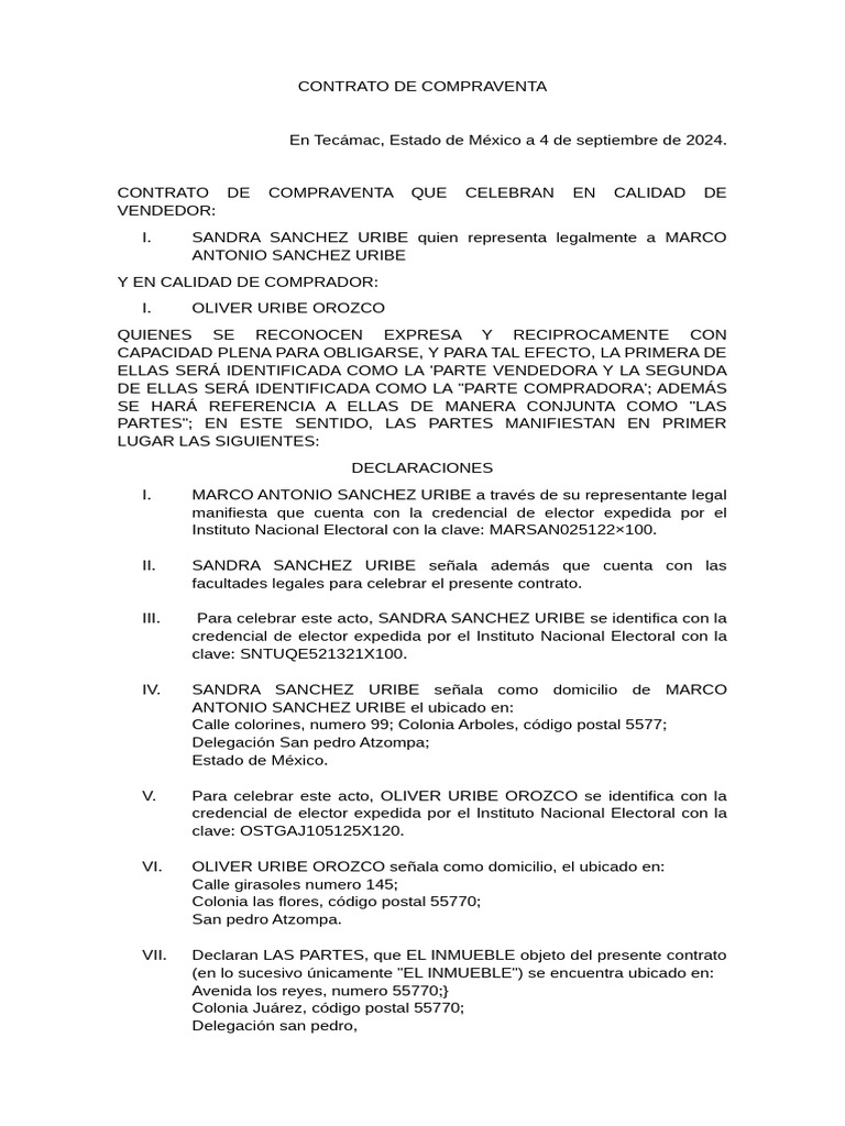 Contrato De Bien Inmueble Pdf