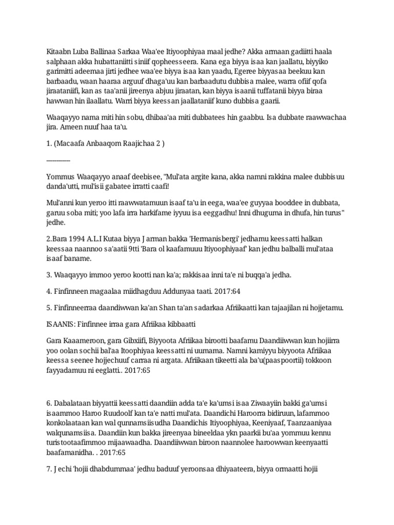 Kitaabn Luba Ballinaa Sarkaa | PDF