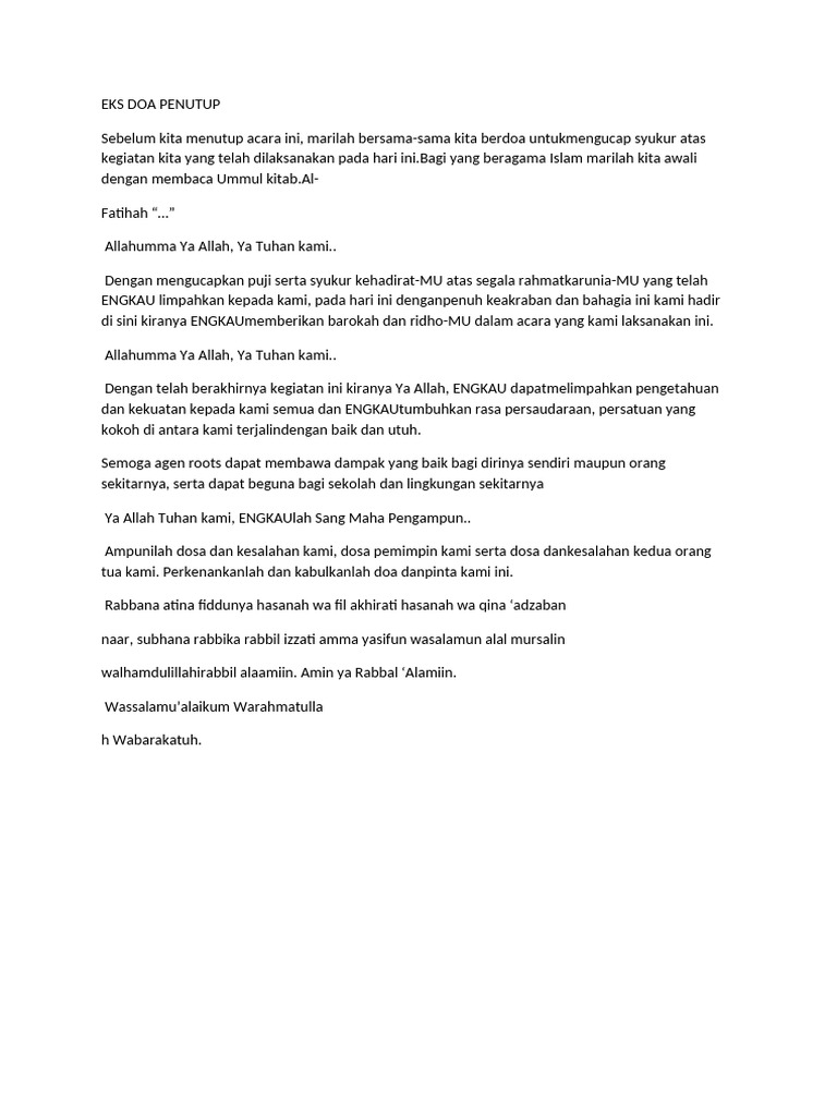 EKS DOA PENUTUP | PDF