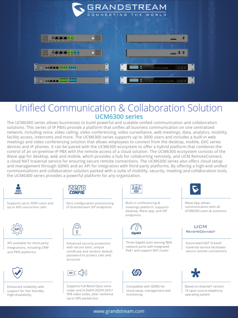 Datasheet UCM6300 Series English | PDF | Session Initiation Protocol | Interactive Voice Response