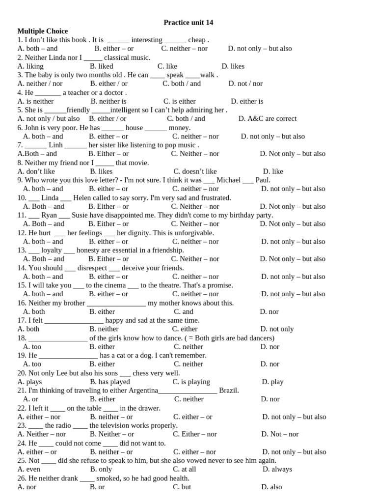 Practice Unit 14 | PDF