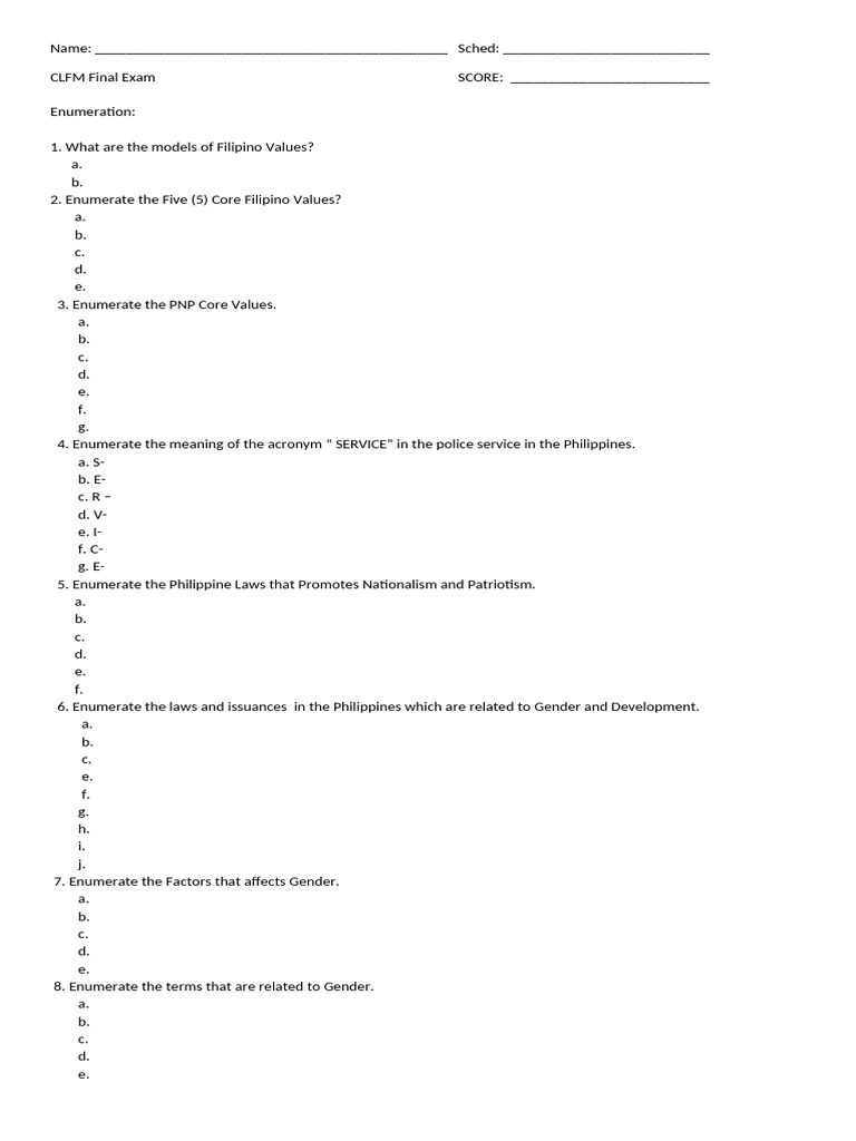 CLFM Final Exam | PDF