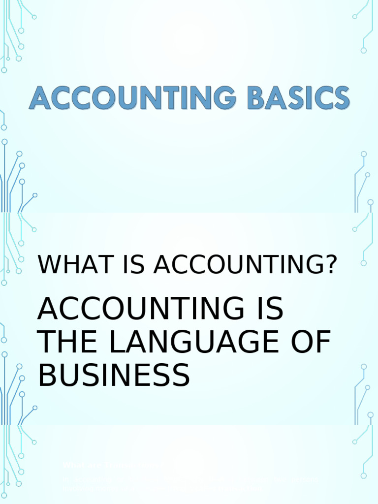 Accounting Basics | PDF