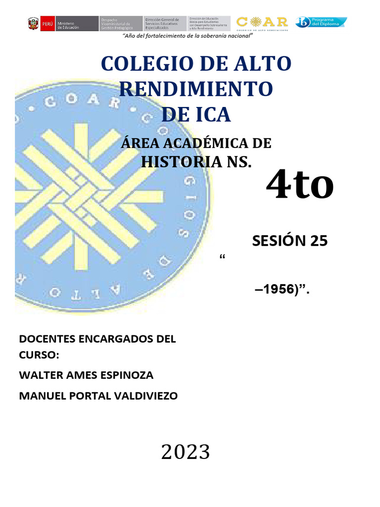 Dmpa25 Historia 4to Coar Ica. | PDF