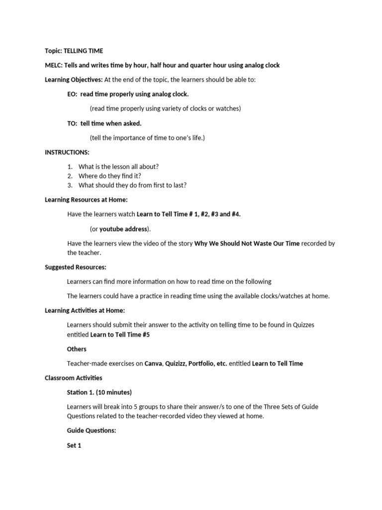 Sample Flipped Lesson | PDF