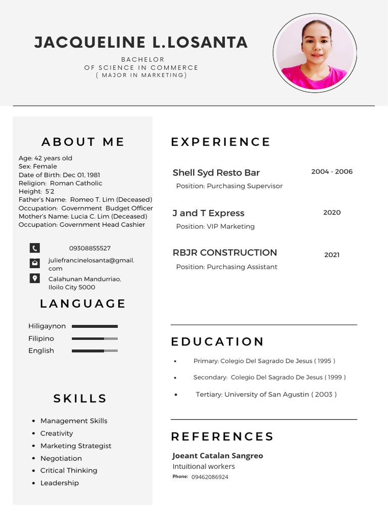 Jacqueline Losanta Resume | PDF