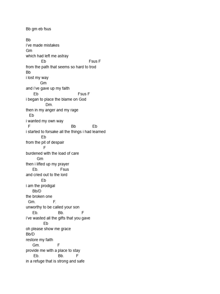 The Prodigal Chords | PDF