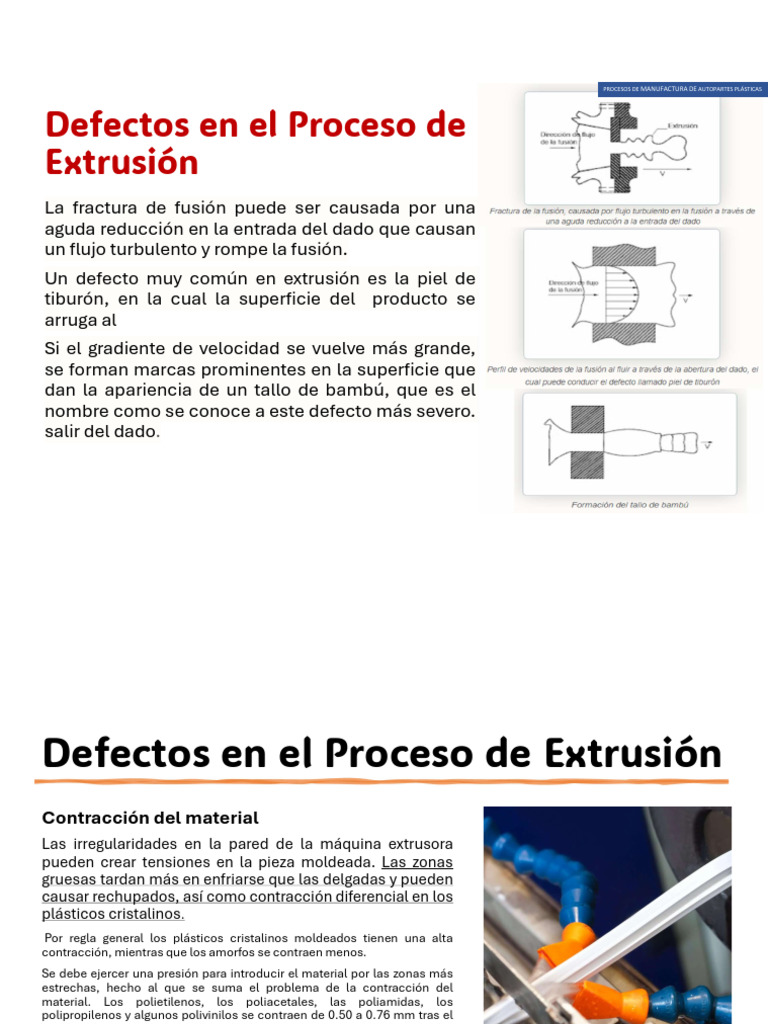 Tipos de Máquina de Extrusión y defectos del Proceso | PDF