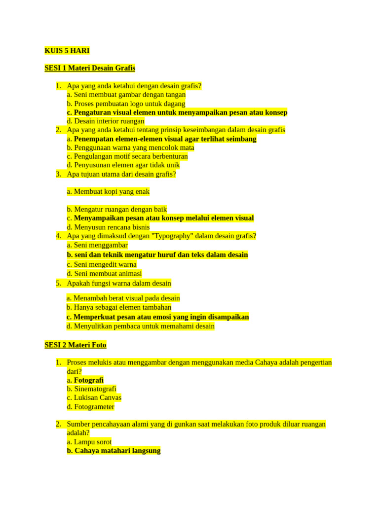 KUIS 5 HARI fiks (1) | PDF