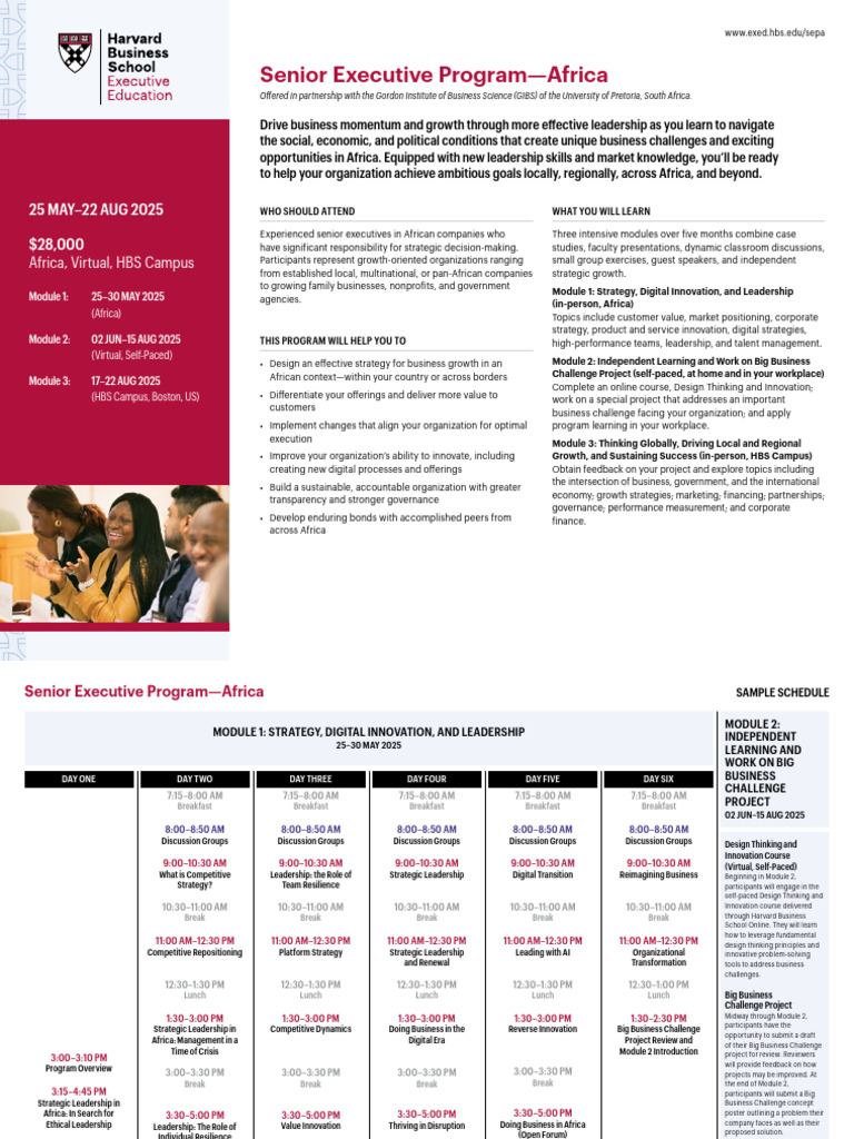 Senior Executive Program Africa Brochure | PDF