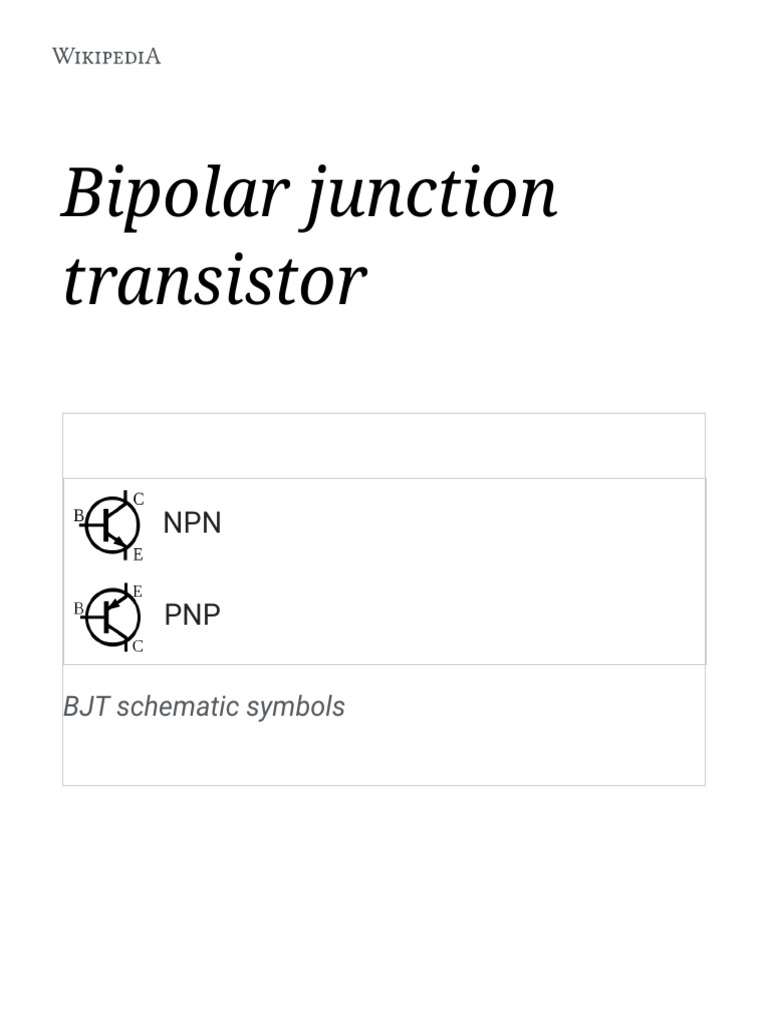 Bipolar Junction Transistor | PDF